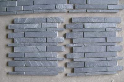China Black Slate Mosaic Wall and Floor Tiles 305x305mm Natural Stone Mosaic Pattern for Interior Exterior for sale