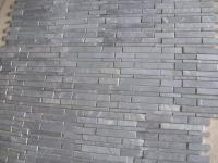 China Black Slate Mosaic Wall and Floor Tiles 305x305mm Natural Stone Mosaic Pattern for Interior Exterior for sale