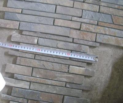 China Natural Rusty Slate Mosaic Wall Tiles 305x305mm Split Stone Floor Tiles for Indoor Outdoor Decoration for sale