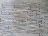 China Natural Rusty Slate Mosaic Wall Tiles 305x305mm Split Stone Floor Tiles for Indoor Outdoor Decoration for sale