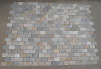 China Natural Stone Mosaic Wall Tile Oyster Slate Yellow Quartzite 305x305mm Sheet for sale