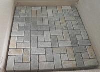 China Natural Stone Oyster Mosaic Wall Tile Yellow Quartzite 305x305mm Sheet for Interior Exterior Decoration for sale