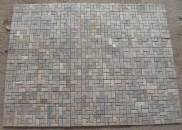 China Natural Stone Oyster Mosaic Wall Tile Yellow Quartzite 305x305mm Sheet for Interior Exterior Decoration for sale