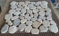 China Natural Stone Mosaic Tile Oyster Slate Pattern 305x305mm Tumbled Finish Wall Floor for sale