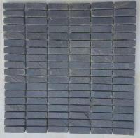 China Carbon Black Slate Mosaic Wall Tile 305x305mm Natural Stone Mosaic Parquet for sale