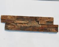China Multicolor Rusty Slate Z Panel Natural Stone Cladding 600x150mm Stacked Stone Veneer for sale