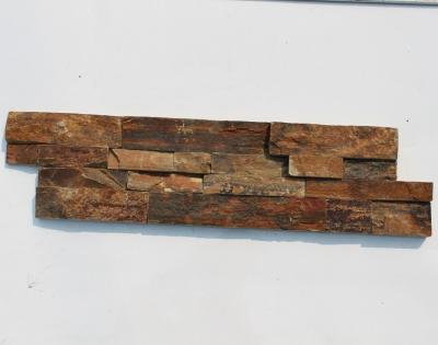China Multicolor Rusty Slate Z Panel Natural Stone Cladding 600x150mm Stacked Stone Veneer for sale