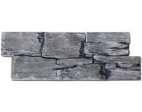 China Carbon Black Slate Stone Veneer Natural Wall Panel Ledgestone 600x150mm for sale