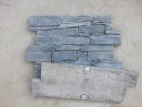 China Carbon Black Slate Stone Veneer Natural Wall Panel Ledgestone 600x150mm for sale