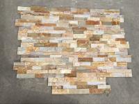 China Natural Yellow Quartzite Z Stone Cladding Rough Stone Veneer Stacked Panel Ledgestone 600x150mm for sale