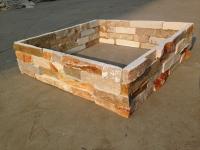 China Natural Yellow Quartzite Z Stone Cladding Rough Stone Veneer Stacked Panel Ledgestone 600x150mm for sale