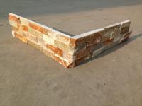 China Natural Yellow Quartzite Z Stone Cladding Rough Stone Veneer Stacked Panel Ledgestone 600x150mm for sale