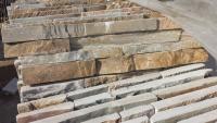 China Yellow Quartzite Z Stone Cladding Natural Rough Beige Veneer 600x150mm Ledgestone for sale