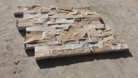 China Yellow Quartzite Z Stone Cladding Natural Rough Beige Veneer 600x150mm Ledgestone for sale