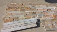 China Yellow Quartzite Z Stone Cladding Natural Rough Beige Veneer 600x150mm Ledgestone for sale