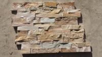 China Yellow Quartzite Z Stone Cladding Natural Rough Beige Veneer 600x150mm Ledgestone for sale