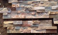 China Yellow Quartzite Natural Stone Veneer Panel Rough Surface 600x150mm Wall Cladding for sale