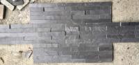 China Black Slate Thin Stone Veneer 600x150mm Natural Split Face Ledgestone for Wall Cladding for sale
