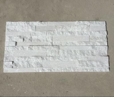 China Snow White Quartzite Ledgestone Natural Stone Veneer 600x150mm Wall Cladding for sale