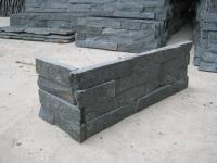China Black Quartzite Ledgestone Natural Stone Veneer 600x150mm Wall Cladding for sale
