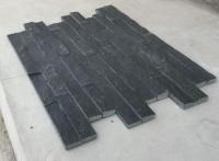 China Black Quartzite Z Stone Cladding Natural Stone Veneer 600x150mm Stacked Stone Panel for Wall Covering for sale