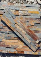 China Rusty Slate Ledgestone Multicolor Natural Stone Veneer 600x150mm Wall Panel for sale