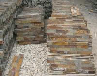 China Rusty Slate Ledgestone Multicolor Natural Stone Veneer 600x150mm Wall Panel for sale