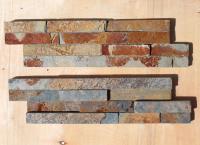 China Rusty Slate Ledgestone Multicolor Natural Stone Veneer 600x150mm Wall Panel for sale