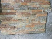 China Rustic Quartzite Culture Stone Natural Stone Cladding Real Stone Veneer Fireplace Stacked Stone 600x150mm for sale