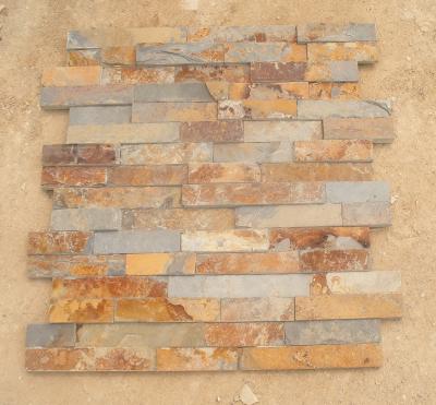 China Rusty Slate 3D Ledgestone Multicolor Slate Fireplace Stone Cladding Natural Thin Stone Veneer for sale