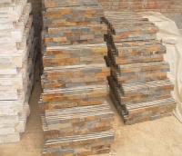 China Rusty Slate 3D Ledgestone Multicolor Slate Fireplace Stone Cladding Natural Thin Stone Veneer for sale