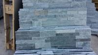 China Green Slate Stone Panel Natural Z Cladding Fireplace Thin Stone Veneer 600x150mm for sale