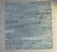 China Green Slate Stone Panel Natural Z Cladding Fireplace Thin Stone Veneer 600x150mm for sale
