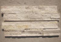 China Beige Travertine Culture Stone Ledgestone Natural Stone Veneer 600x150mm Wall Decor for sale