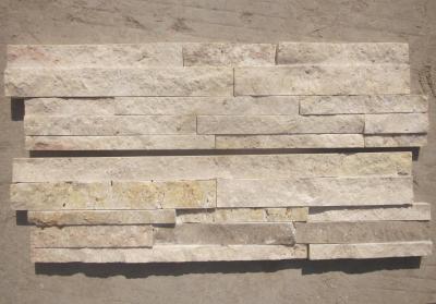 China Beige Travertine Culture Stone Ledgestone Natural Stone Veneer 600x150mm Wall Decor for sale