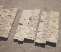 China Beige Travertine Culture Stone Ledgestone Natural Stone Veneer 600x150mm Wall Decor for sale