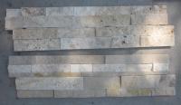 China Beige Travertine Culture Stone Ledgestone Natural Stone Veneer 600x150mm Wall Decor for sale