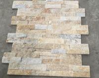 China Light Yellow Jade Quartzite Culture Stone 600x150mm Natural Thin Veneer for Indoor Wall Ledgestone for sale