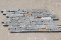 China Grey Slate Cemented Culture Stone Ledgestone 600x150mm Natural Stacked Stone Cladding for sale