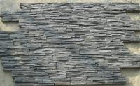 China Black Slate Culture Stone Veneer 600x150mm Natural Stacked Stone for Wall Cladding for sale