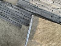 China Black Slate Culture Stone Veneer 600x150mm Natural Stacked Stone for Wall Cladding for sale