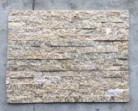 China Yellow Granite Culture Stone Fireplace Thin Stone Veneer Natural Stacked Stone Wall 600x150mm for sale