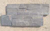 China Black Slate Thin Stone Veneer 180x350mm Natural Split Ledgestone for Wall Cladding for sale