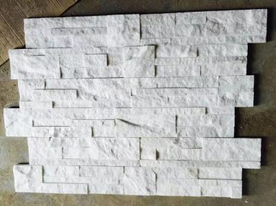 China Snow White Quartzite S Cut Stone Cladding 18x35cm Natural Stone Veneer Culture Stone for sale