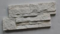 China Snow White Quartzite S Cut Stone Cladding 18x35cm Natural Stone Veneer Culture Stone for sale