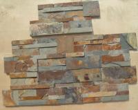 China Rusty Multicolor Slate Ledgestone 18x35 Thin Stone Veneer for Fireplace Wall for sale