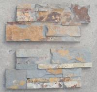 China Rusty Multicolor Slate Ledgestone 18x35 Thin Stone Veneer for Fireplace Wall for sale