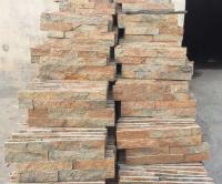 China Rustic Quartzite Ledgestone Thin Stone Veneer 180x350mm Natural S Cut Wall Cladding for sale