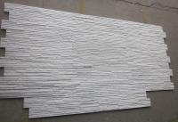 China Snow White Quartzite Waterfall Ledgestone Thin Stone Veneer 600x150mm Wall Panel for sale