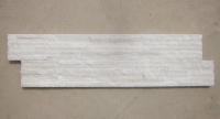 China Snow White Quartzite Waterfall Ledgestone Thin Stone Veneer 600x150mm Wall Panel for sale